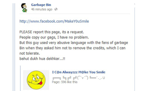 Facebook India Gag Creator Garbage Bin: Victim of Plagiarism! - Gizbot ...