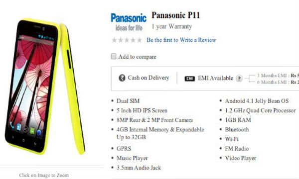 Panasonic T11, P11: Dual SIM Quad Core Smartphones Launched Online for ...