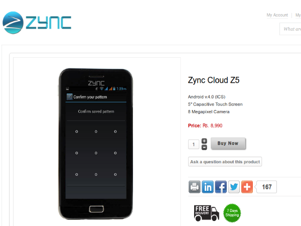 Zync Cloud Z5 Available Online at Rs 8990 After Price Drop: Where to ...