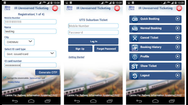Indian Railways UTS app for unreserved ticket booking launched - Gizbot News