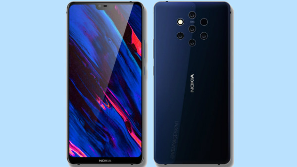 Nokia 9 render surfaces online: Penta-lens camera, notch display and ...