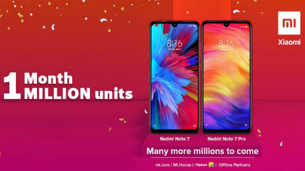 Redmi Note 7 series sales surpass 1 million units in India in a month ...