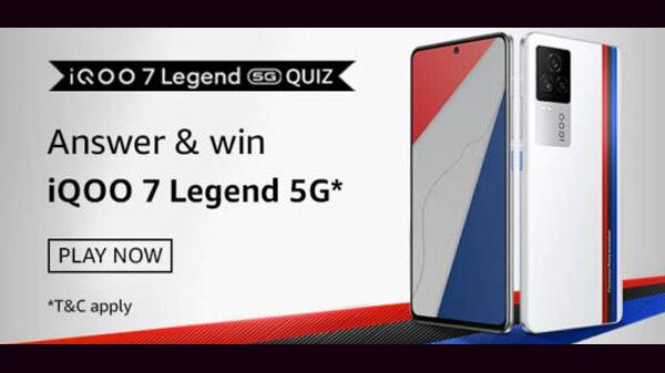 Amazon iQOO 7 Legend 5G Quiz Answers: Win iQOO 7 Legend 5G Smartphone ...