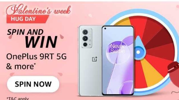 Amazon Hug Day Spin And Win Quiz Answers: Win OnePlus 9RT Smartphone - Gizbot News
