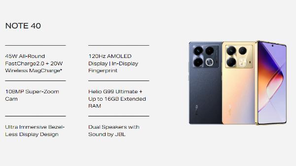 Infinix Note 40 Series Launched with MediaTek SoCs, MagSafe Charging ...