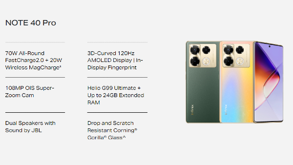 Infinix Note 40 Series Launched with MediaTek SoCs, MagSafe Charging ...