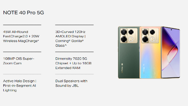 Infinix Note 40 Series Launched with MediaTek SoCs, MagSafe Charging ...