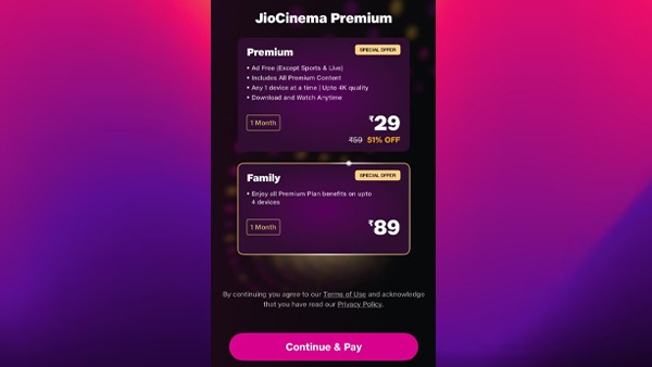 JioCinema Introduces New Ad-Free Premium Plans; Price Starts at Rs 29 - Gizbot News