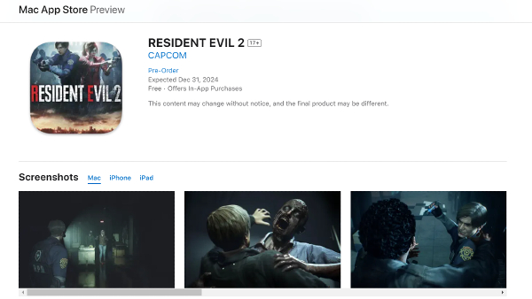Resident Evil 2 Remake is Coming to the iPhones, iPads, Macs in ...