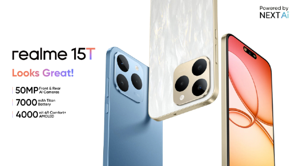 Realme 15T with MediaTek Dimensity 6400 Max SoC, 7000mAh Battery, IP69 ...