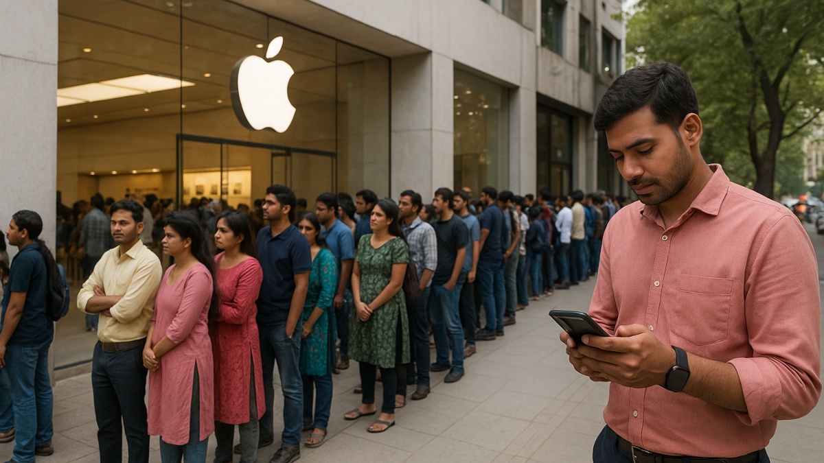 iPhone 17 Craze in India: Massive Queues, Chaos Outside Apple Stores ...