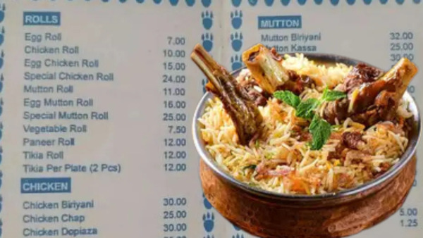Viral Menu Card: Mutton Biryani Rs 32, Chicken Biryani At Rs 30; Here ...