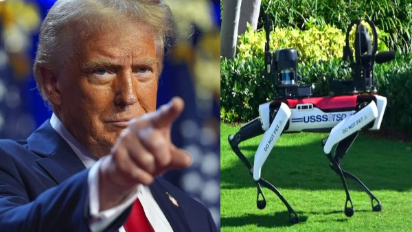 அமெரிக்க அதிபர் டொனால்ட் டிரம்ப் வீட்டை சுற்றி வரும் ரோபோ நாய்.. என்ன ...