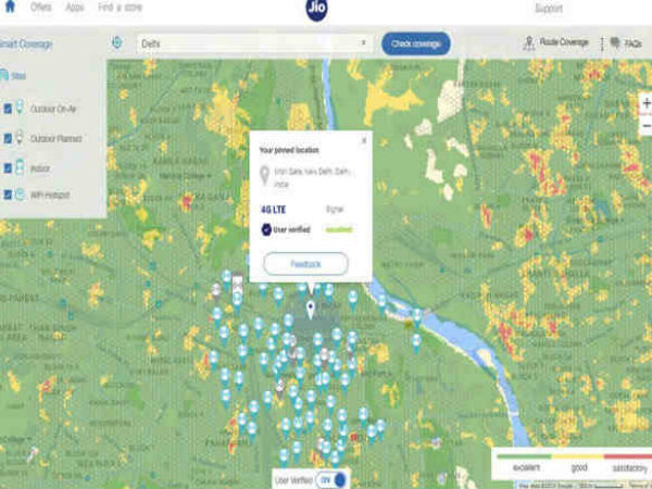 Reliance Jio Smart Coverage Map, Check Jio 4g Network In Your Area ...